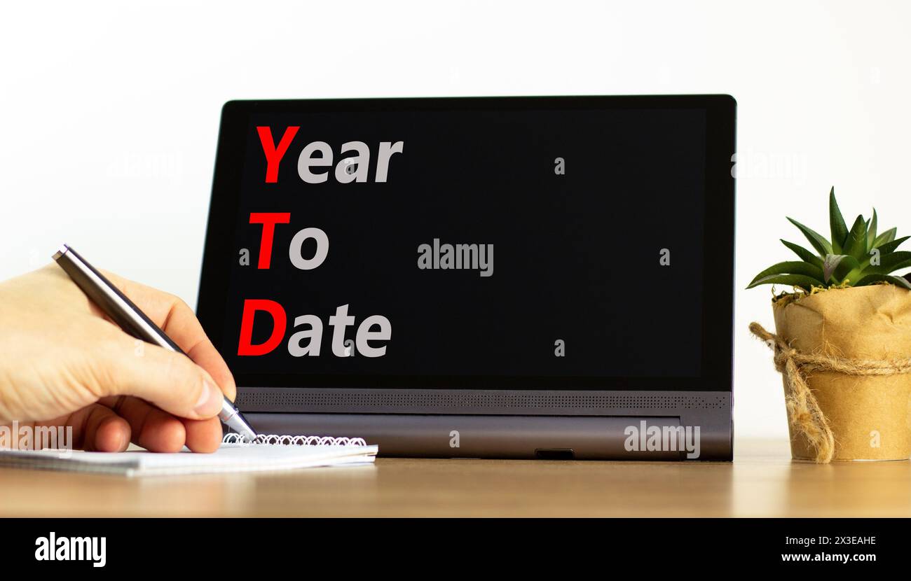 YTD year to date symbol. Concept words YTD year to date on beautiful ...