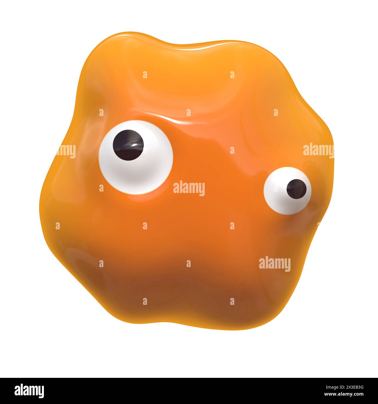 Abstract shaped plastic blot with eyes on white background. Texture for ...