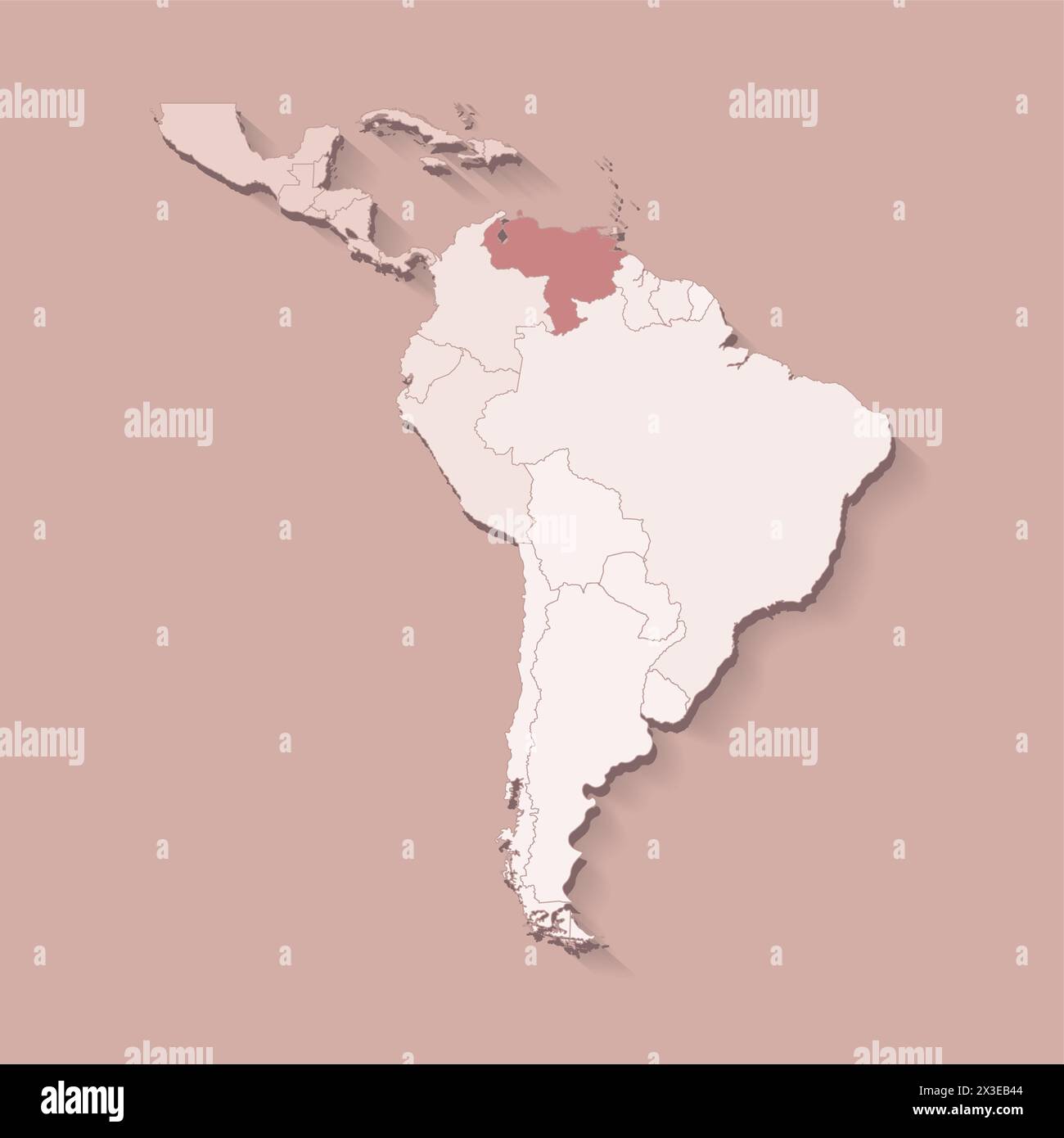 Contour map venezuela vector Stock Vector Images - Alamy