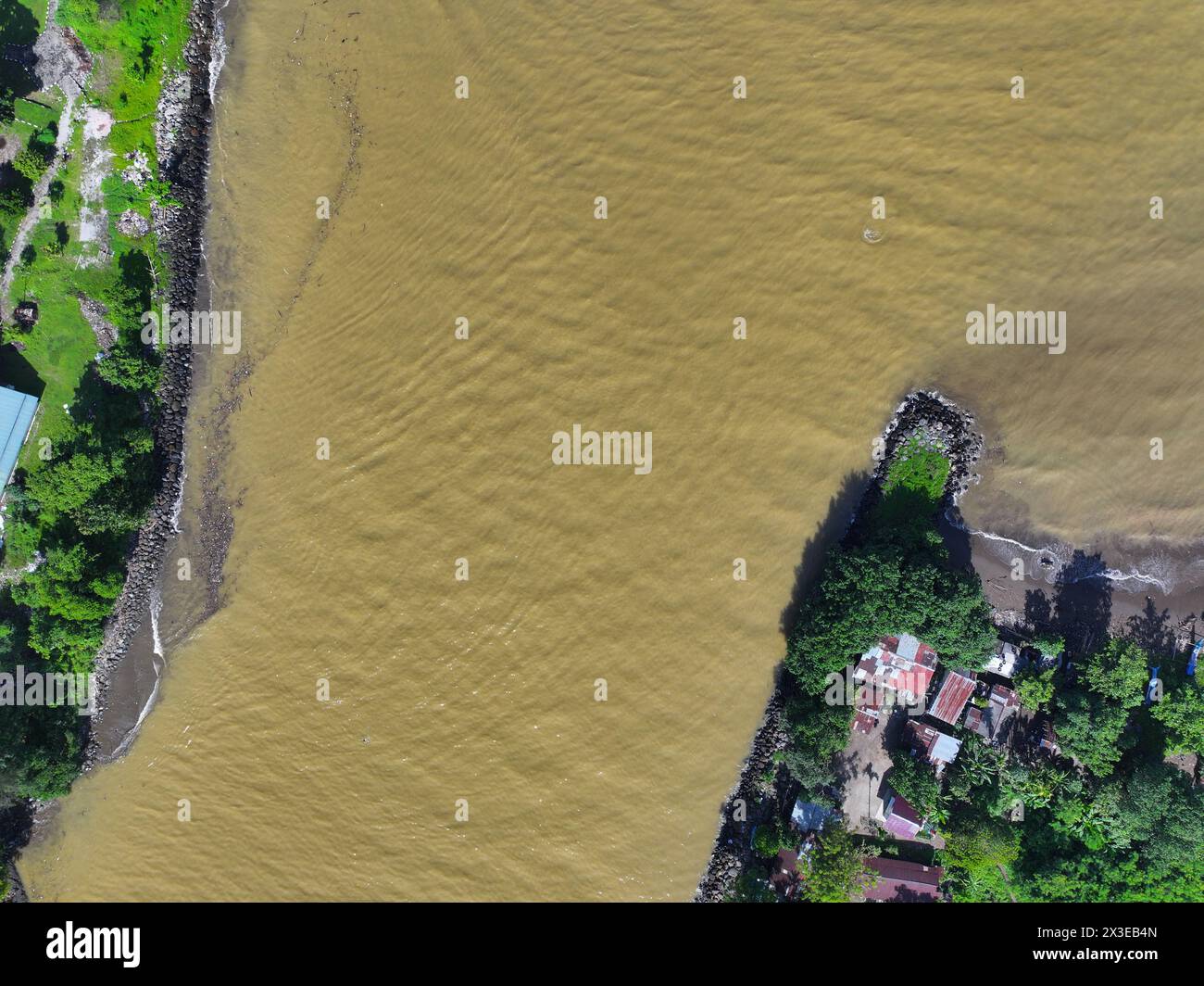 The final journey of the Tabing river in Padang City, West Sumatra ...