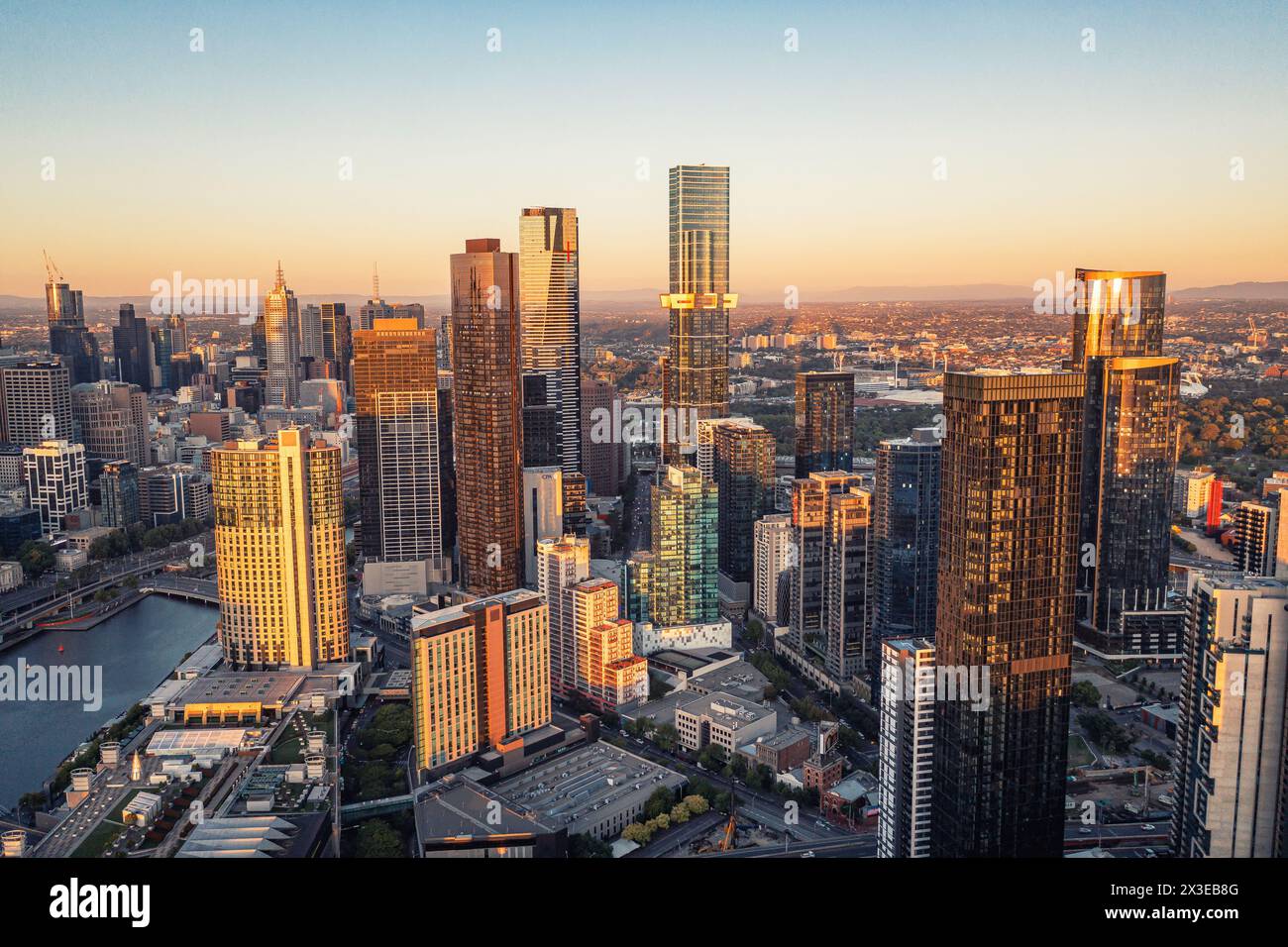 Panorama of downtown Melbourne from high point. Australia. Photo ...