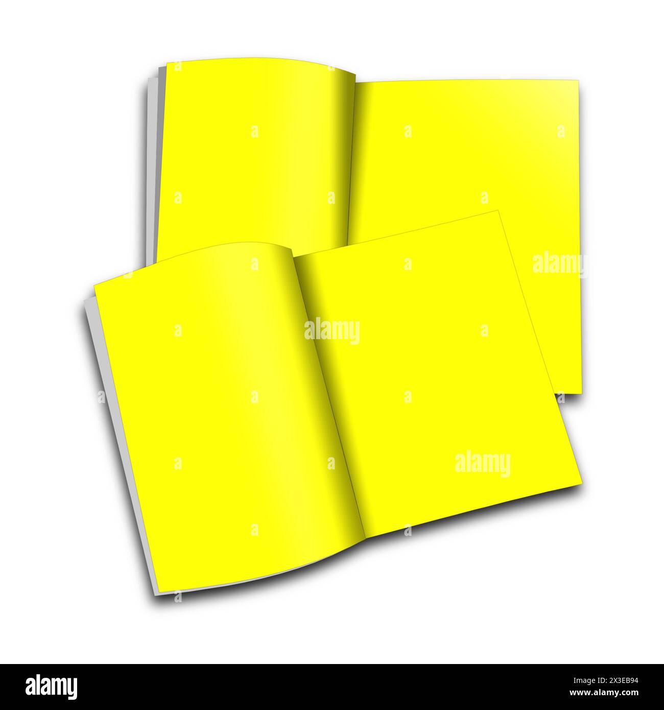 Yellow magazine blank template for presentation layouts and design. 3D ...
