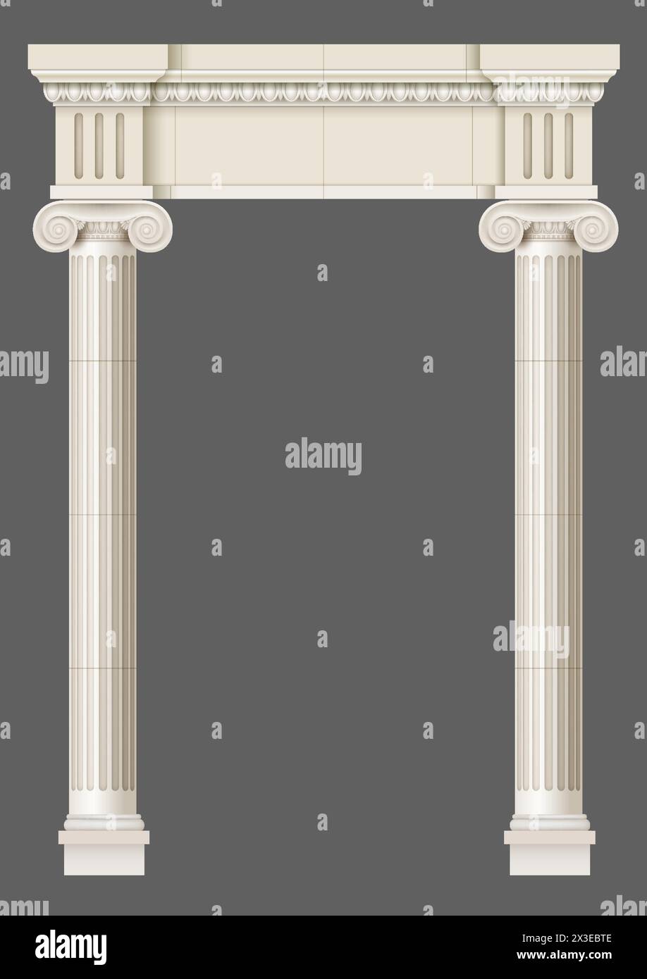 Antique white colonnade with Ionic columns Stock Vector Image & Art - Alamy