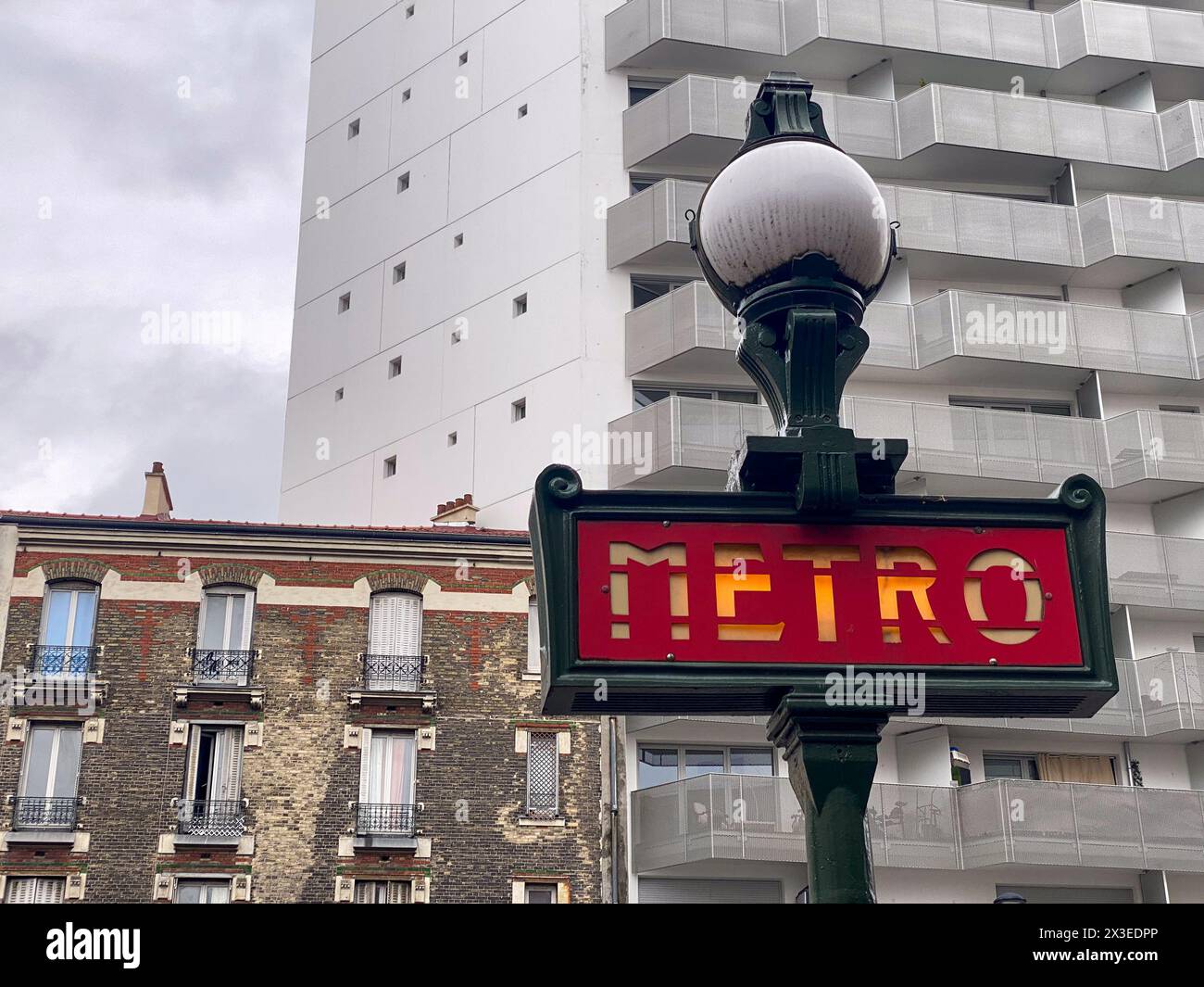 Paris Metro Sign Illuminated - Cityscape of France's Capital Stock ...