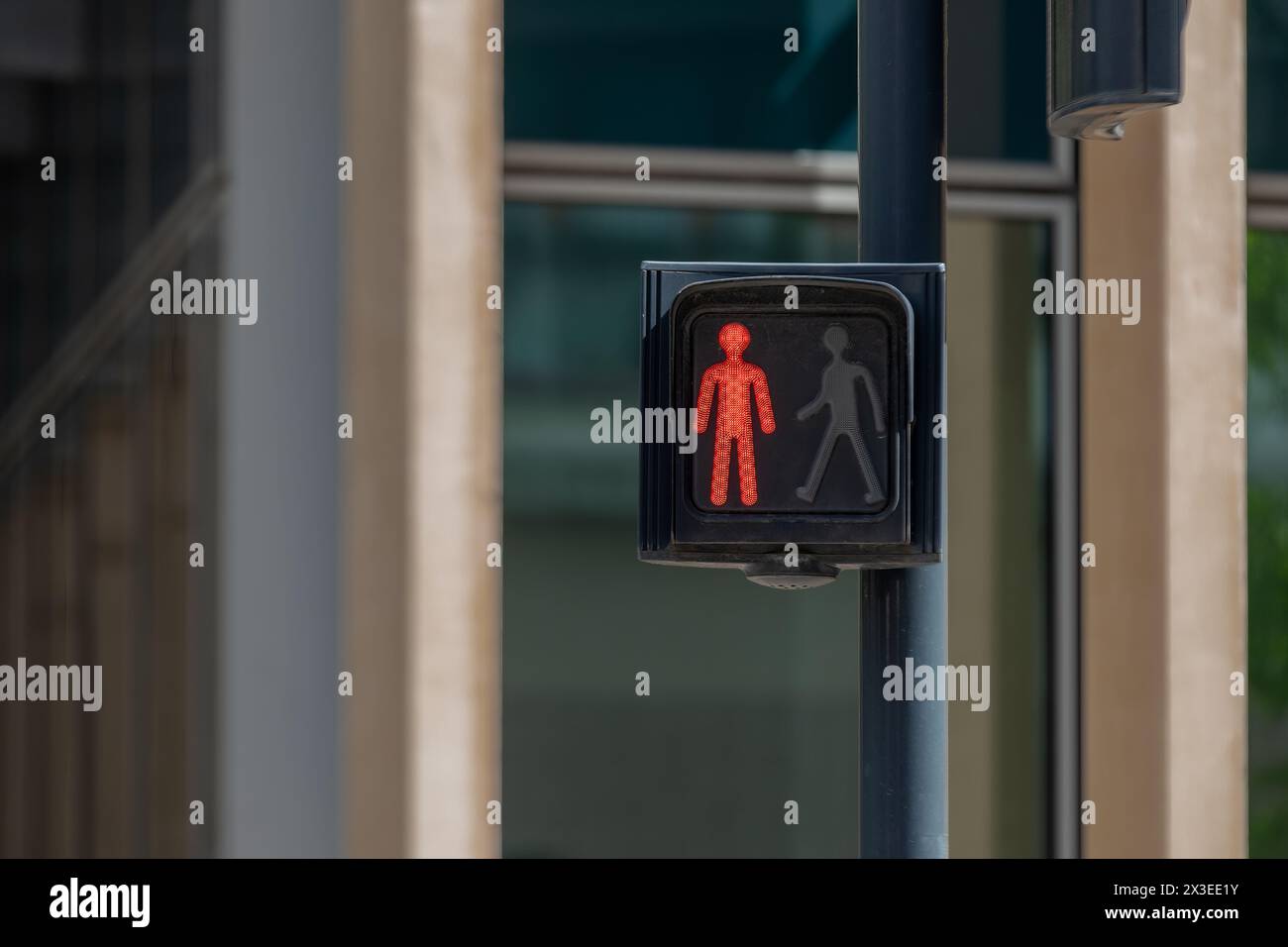 Iconic Red Pedestrian Traffic Light in Paris, France - Urban Street ...