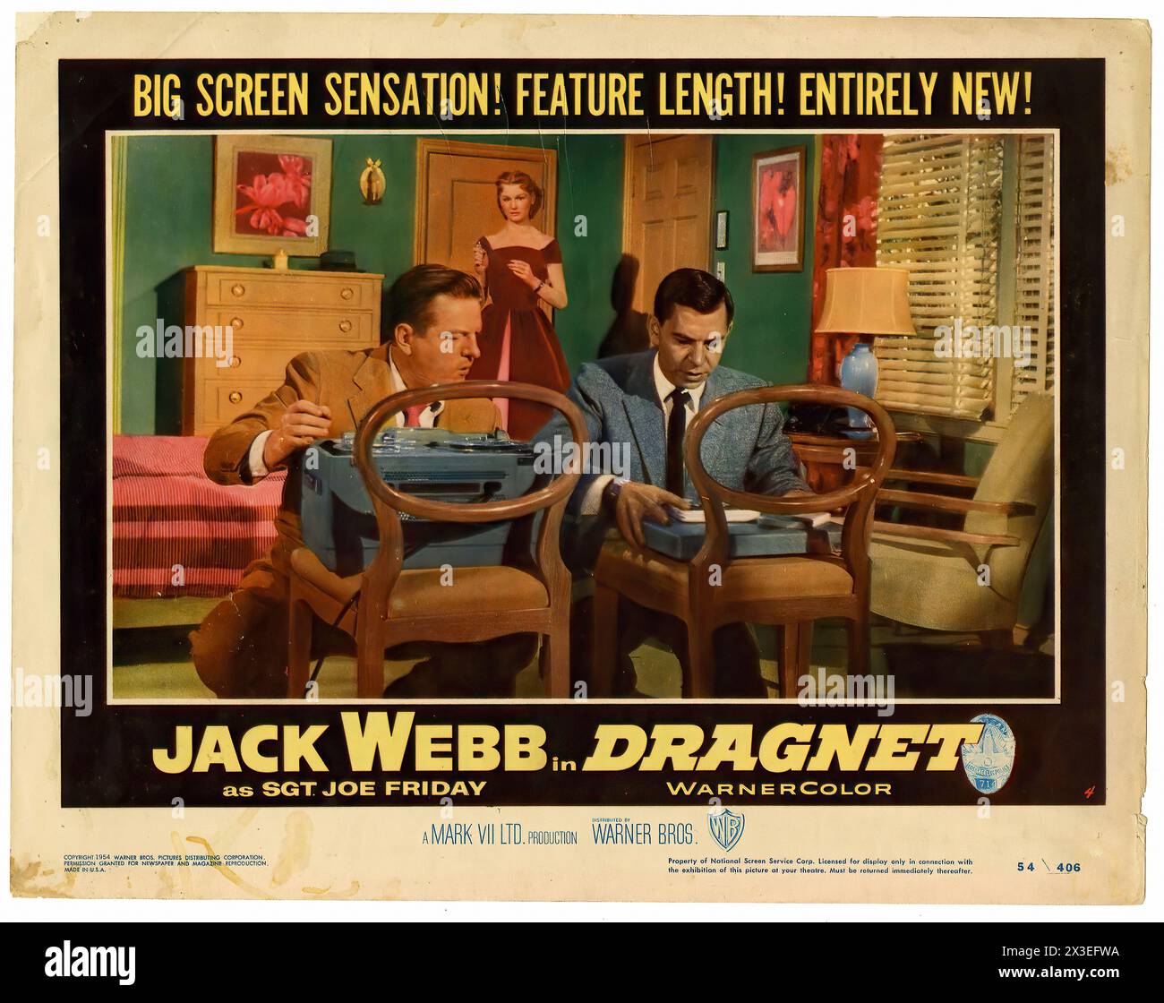 Dragnet Lobby Card - Vintage lobby card Stock Photo - Alamy