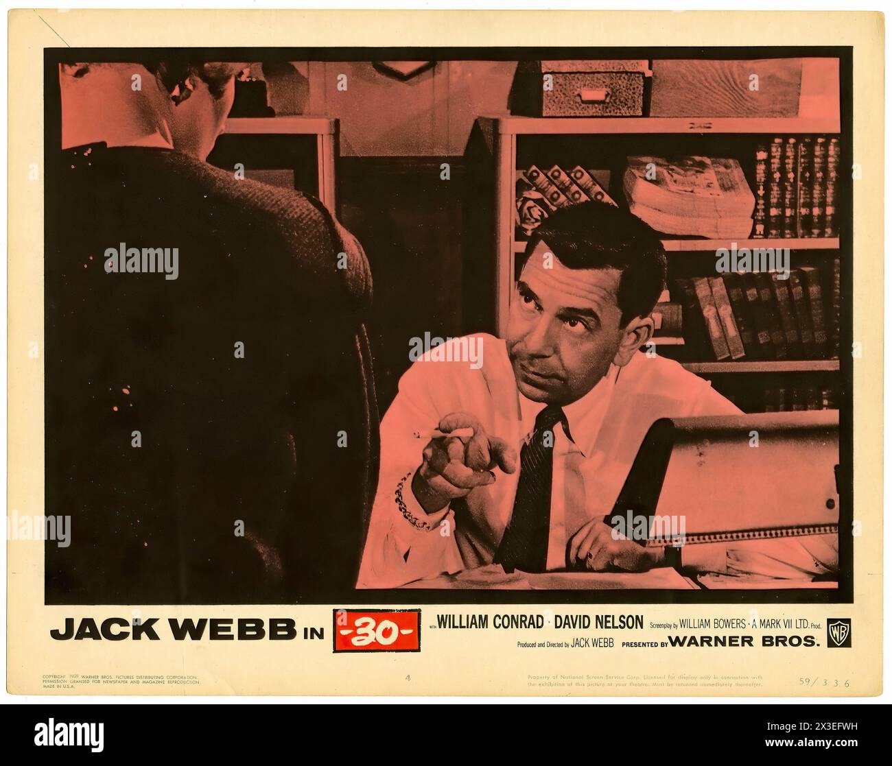 Jack Webb in -30 - Vintage lobby card Stock Photo - Alamy