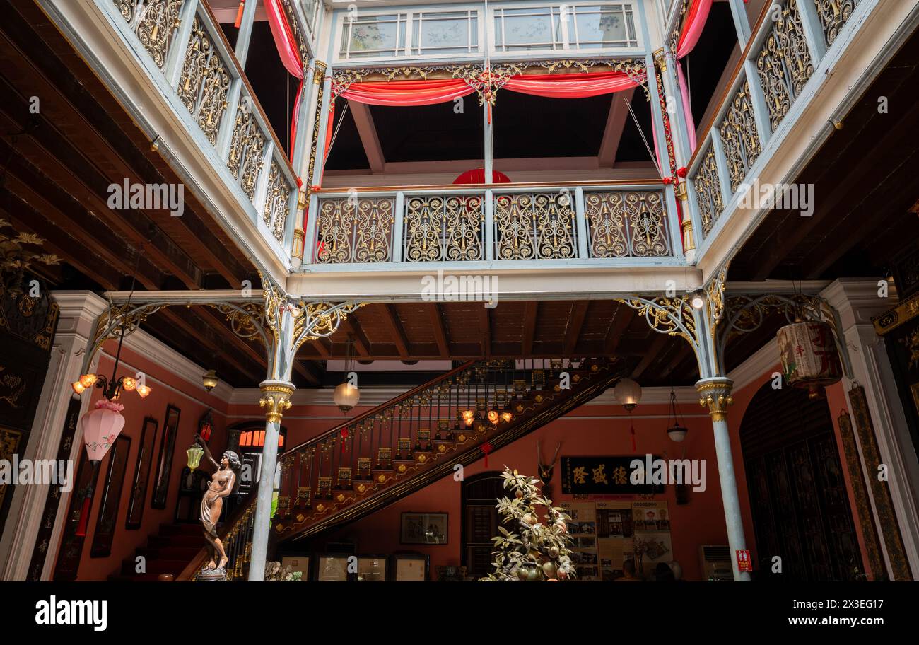 The green Pinang Peranakan Mansion is a museum of George Town on Penang ...