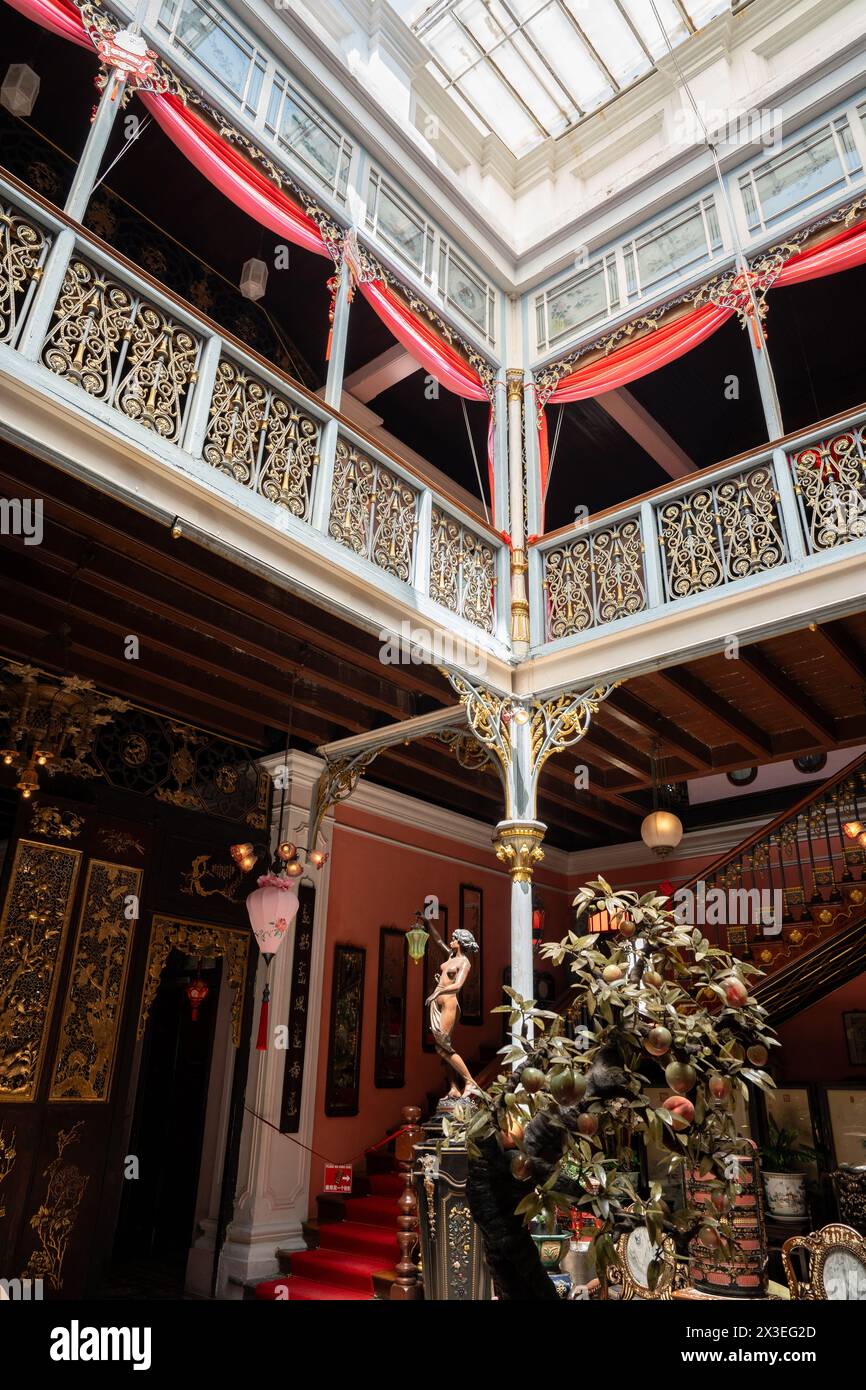 The green Pinang Peranakan Mansion is a museum of George Town on Penang ...