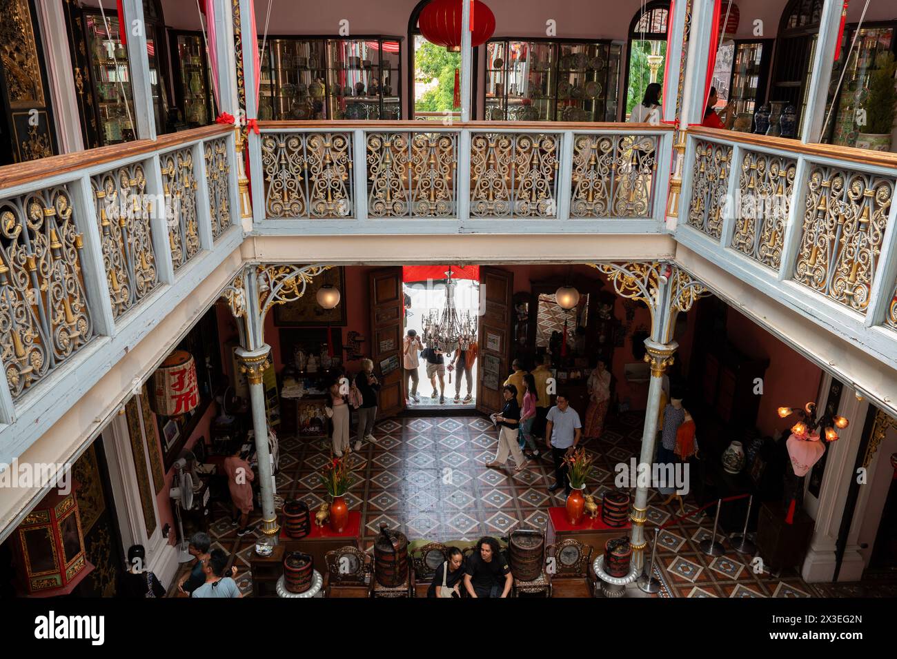 The green Pinang Peranakan Mansion is a museum of George Town on Penang ...