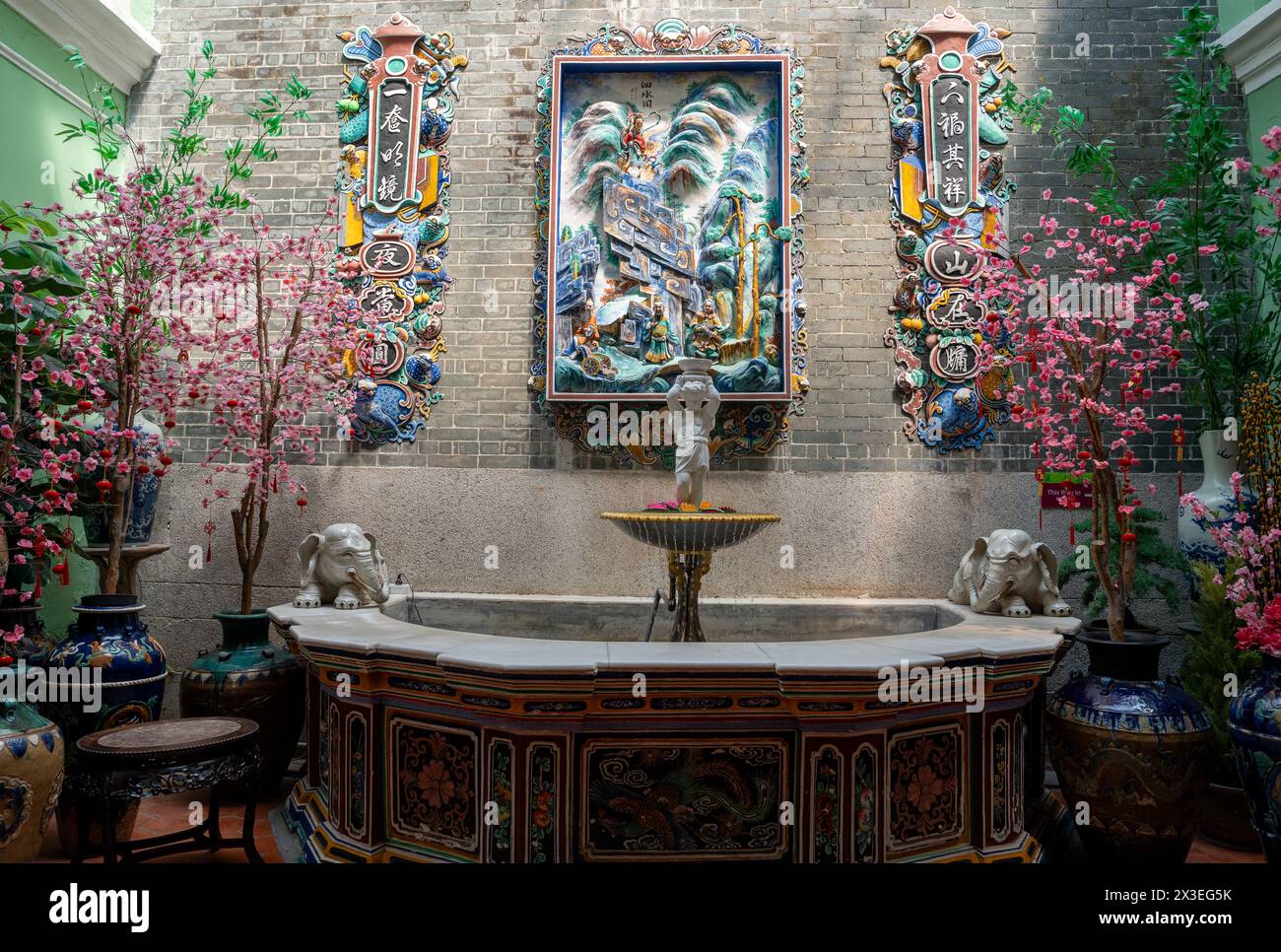 The green Pinang Peranakan Mansion is a museum of George Town on Penang ...