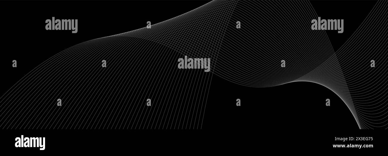 Black abstract background design. wavy line pattern, Vector ...