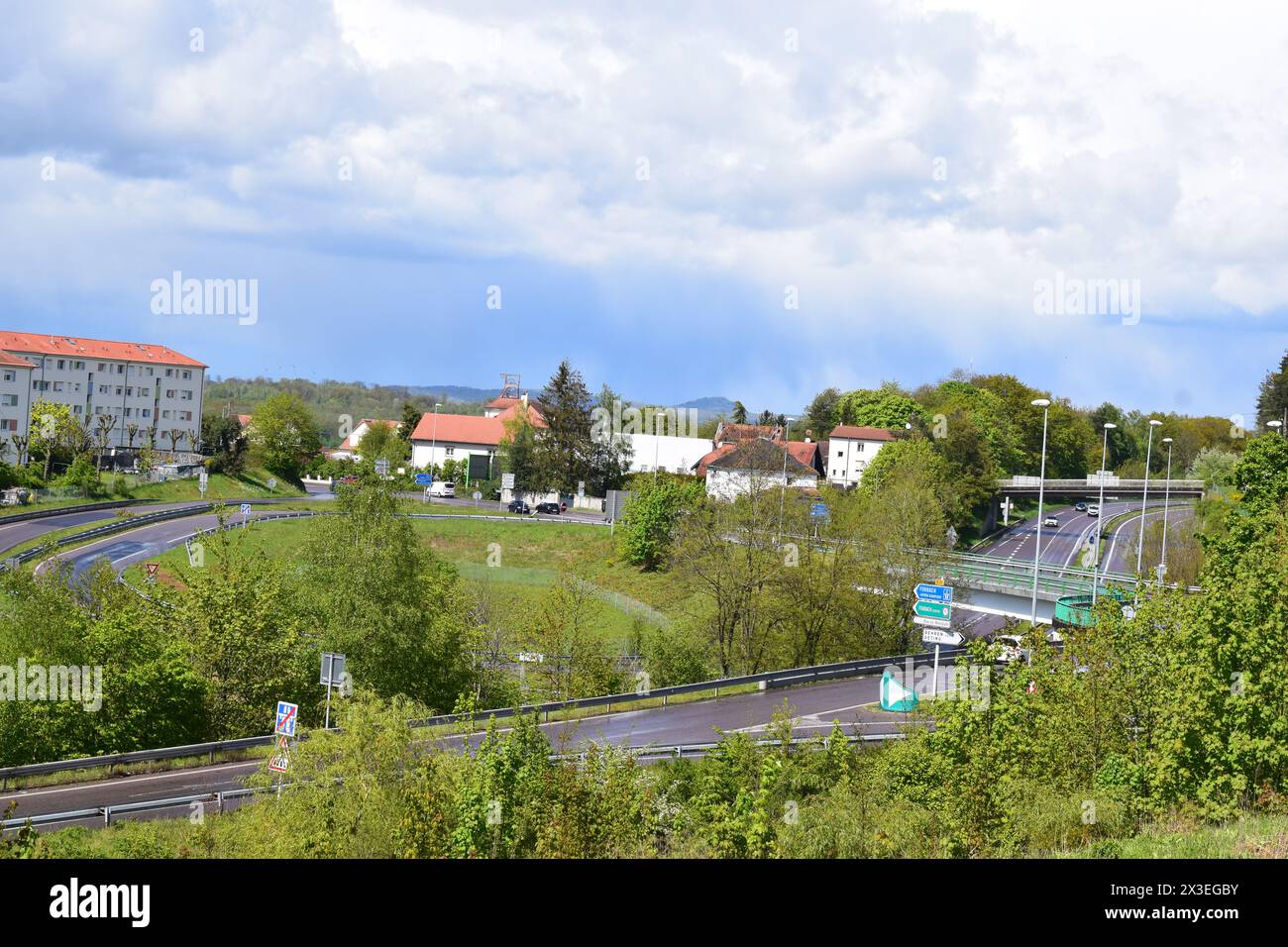 Autobahn through Forbach, france Stock Photo - Alamy