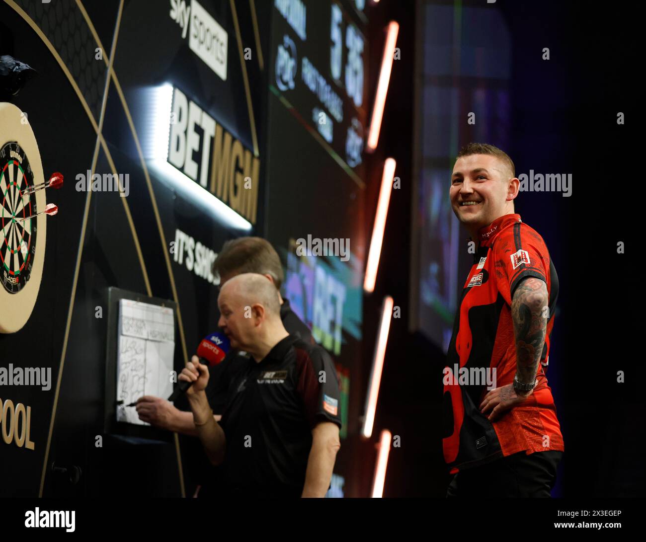 25th April 2024, M&S Bank Arena, Liverpool, England; 2024 PDC Premier ...