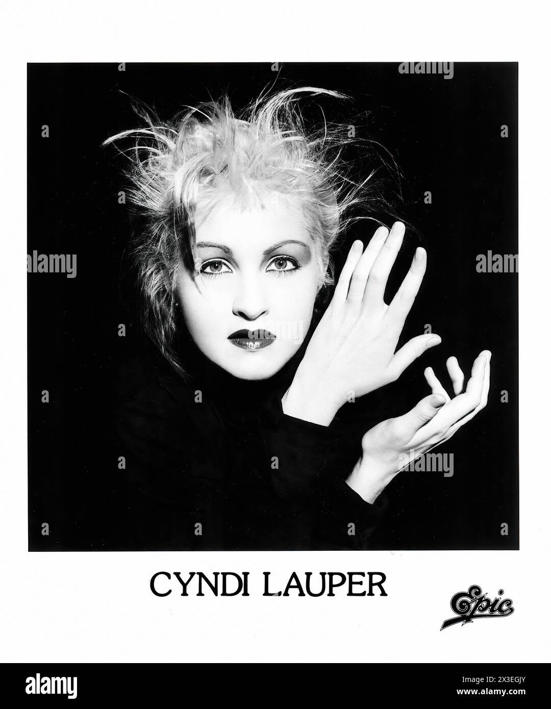 Cyndi Lauper 001 Vintage Music Label Promotional Picture Photographer Unknow For Editorial