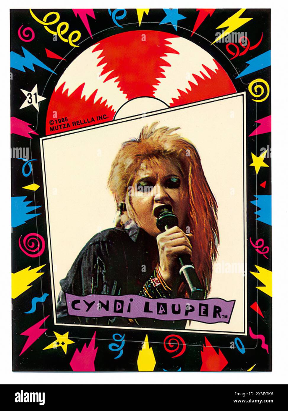 Cyndi Lauper Sticker #31 - Vintage music label promotional picture ...