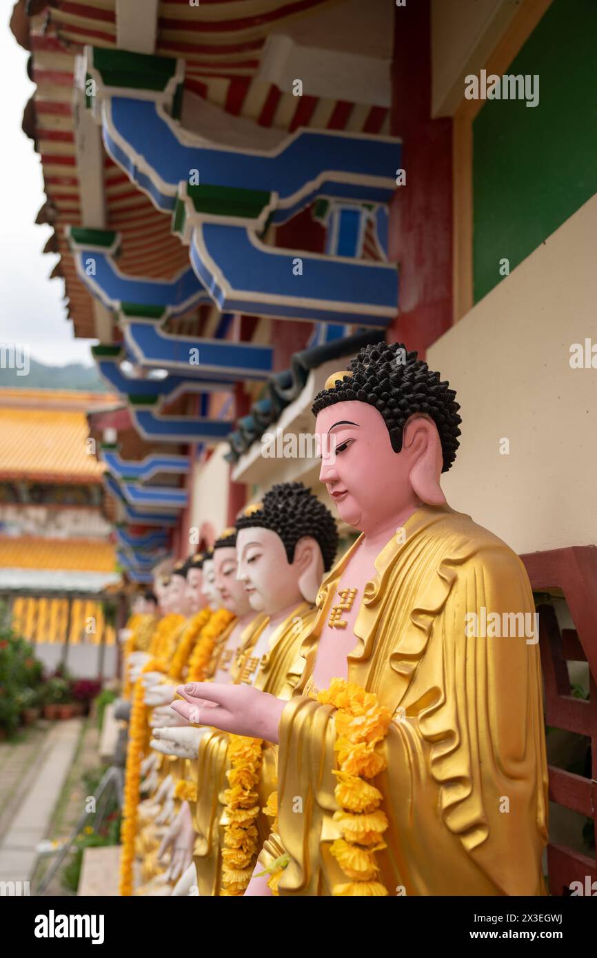 Buddha statues in the area of the Kek Lok Si Temple in George Town on ...