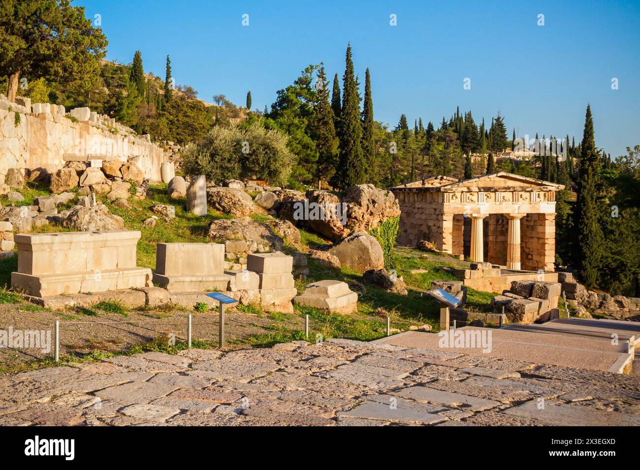 The Treasury of Athens or Athenian Treasure in Delphi. Delphi is ...