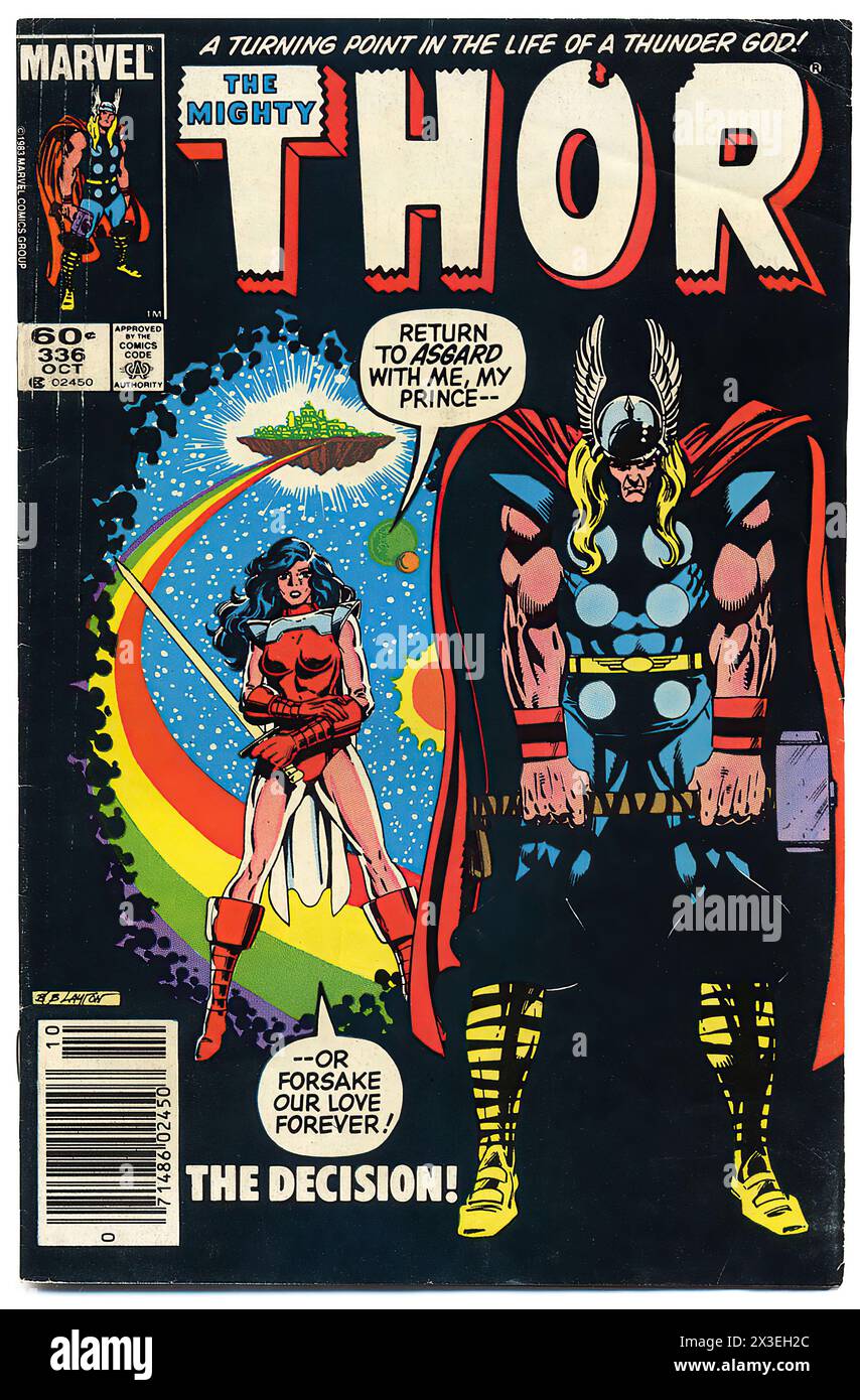 The Mighty Thor - Vintage illustrated magazine cover Stock Photo - Alamy