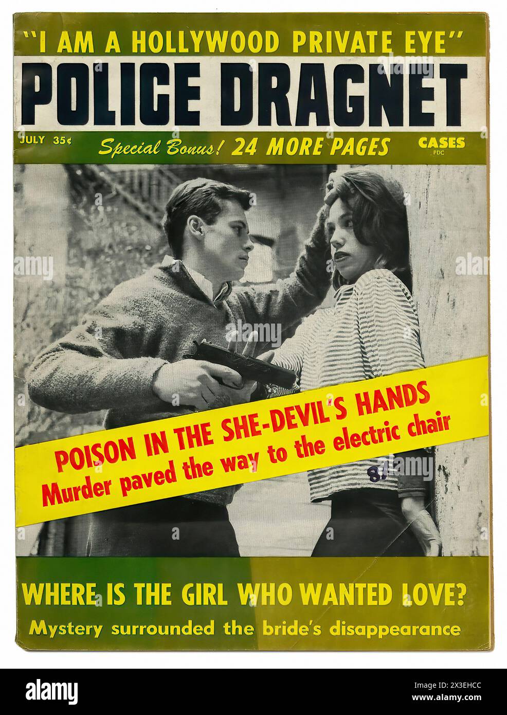 Police Dragnet - Vintage american illustrated publication cover Stock ...