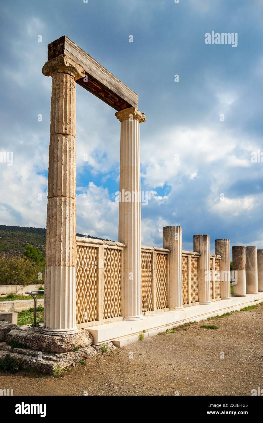 Abaton of Epidaurus at the sanctuary in Greece. Epidaurus is a ancient ...
