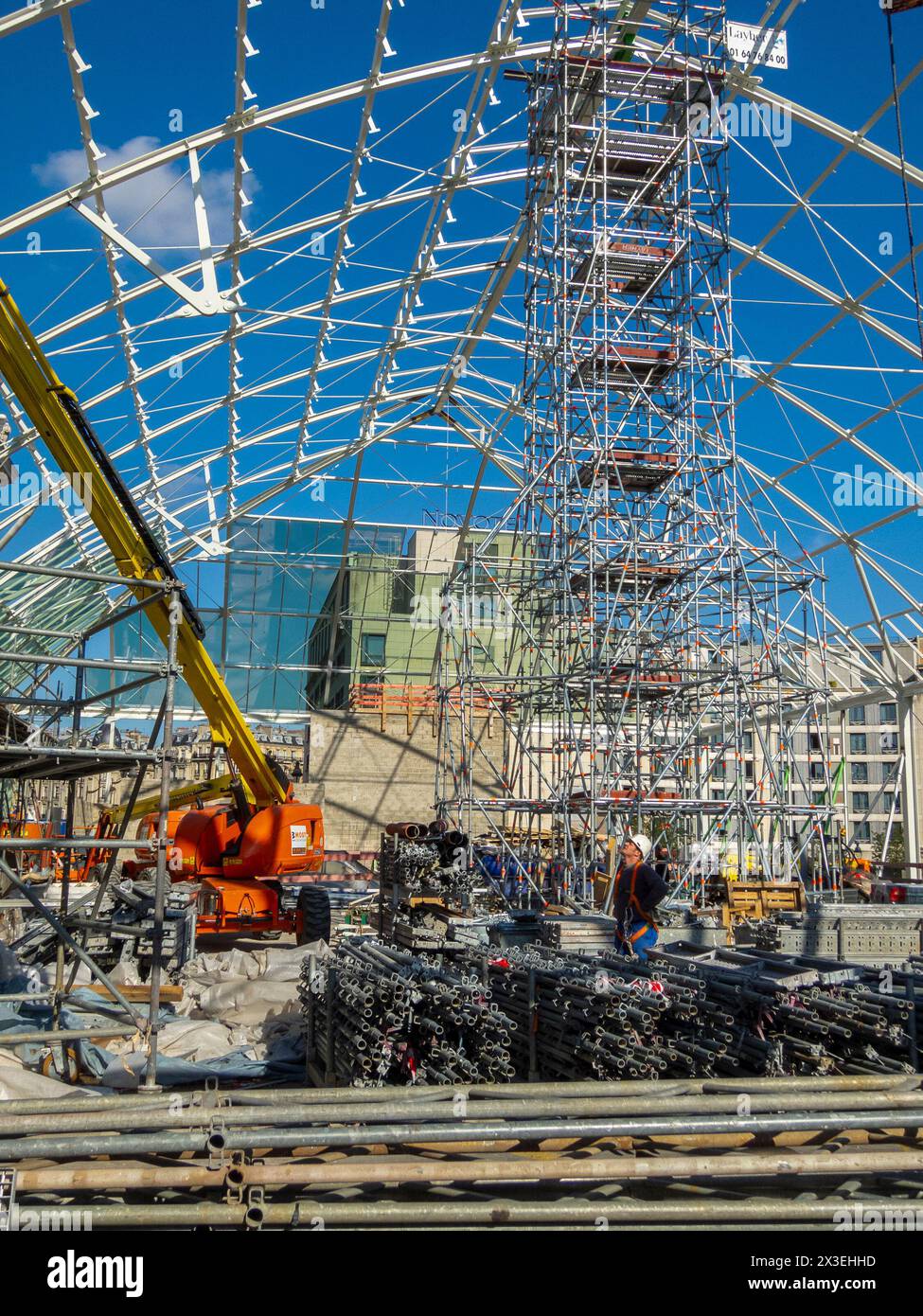 Paris, France, Construction Site, Renovation Train Station, Gare de ...