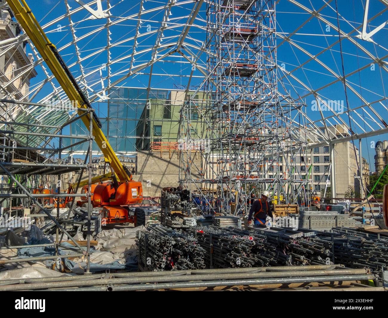 Paris, France, Construction Site, Renovation Train Station, Gare de ...
