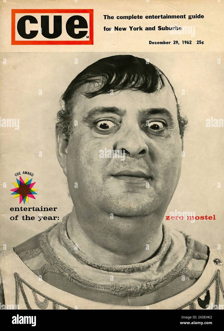 CUE - Zero Mostel Vintage american movie magazine Stock Photo - Alamy