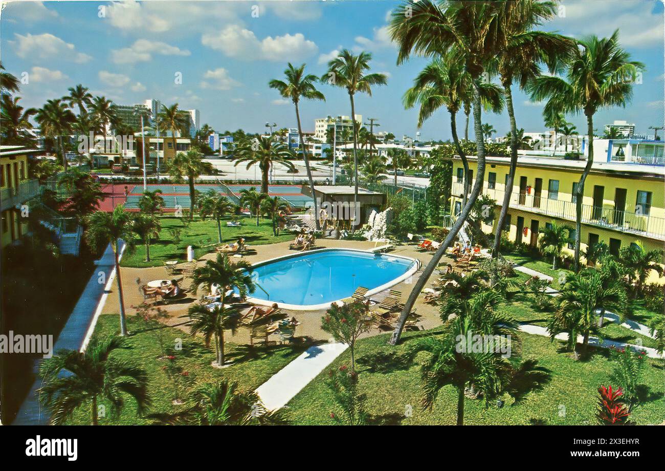 Riviera Hotel - Vintage postcard Stock Photo - Alamy