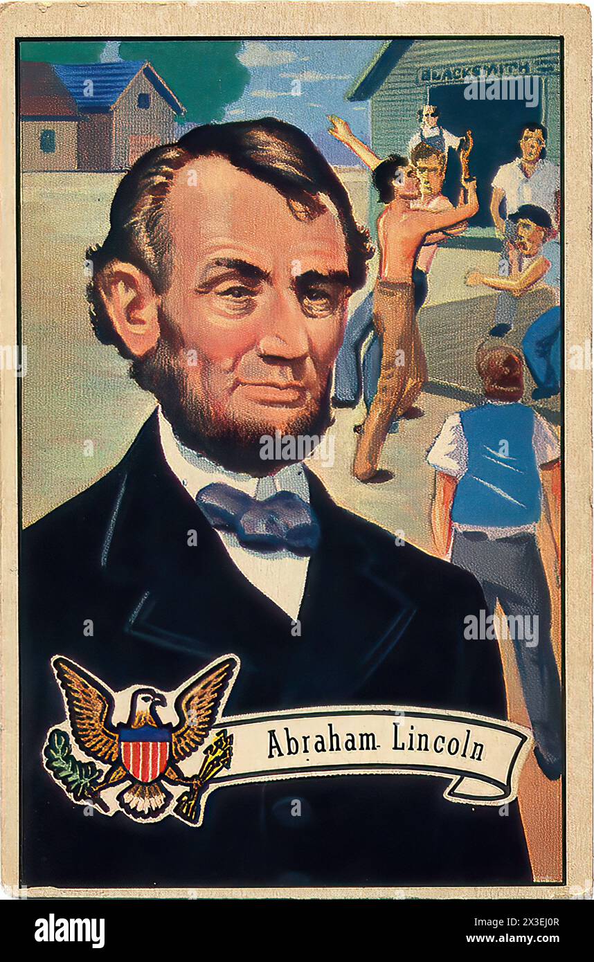 Abraham Lincoln - Vintage american print Stock Photo - Alamy