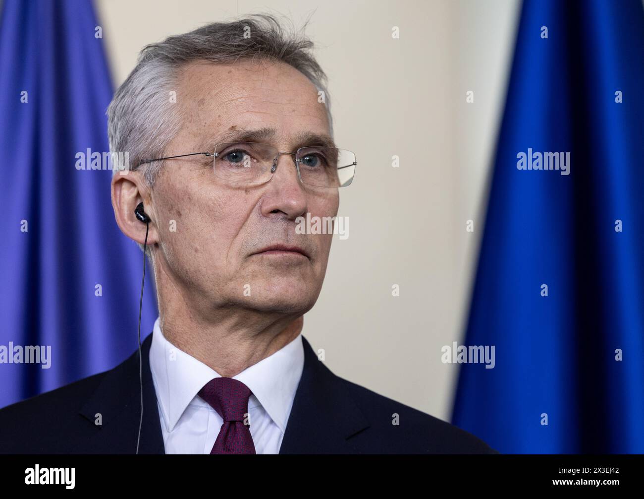 Berlin, Germany. 26th Apr, 2024. Jens Stoltenberg, Secretary General of ...