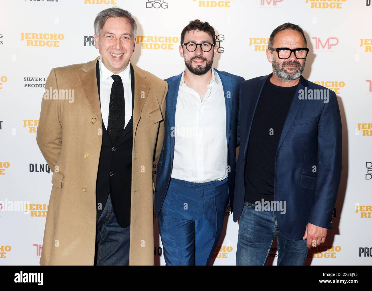 Alex Tate, Harvey Ascott and Mark O’Sullivan attend the Jericho Ridge ...