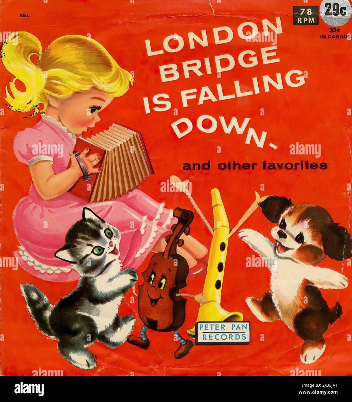 London Bridge Is Falling Down r - Vintage record cover Stock Photo - Alamy