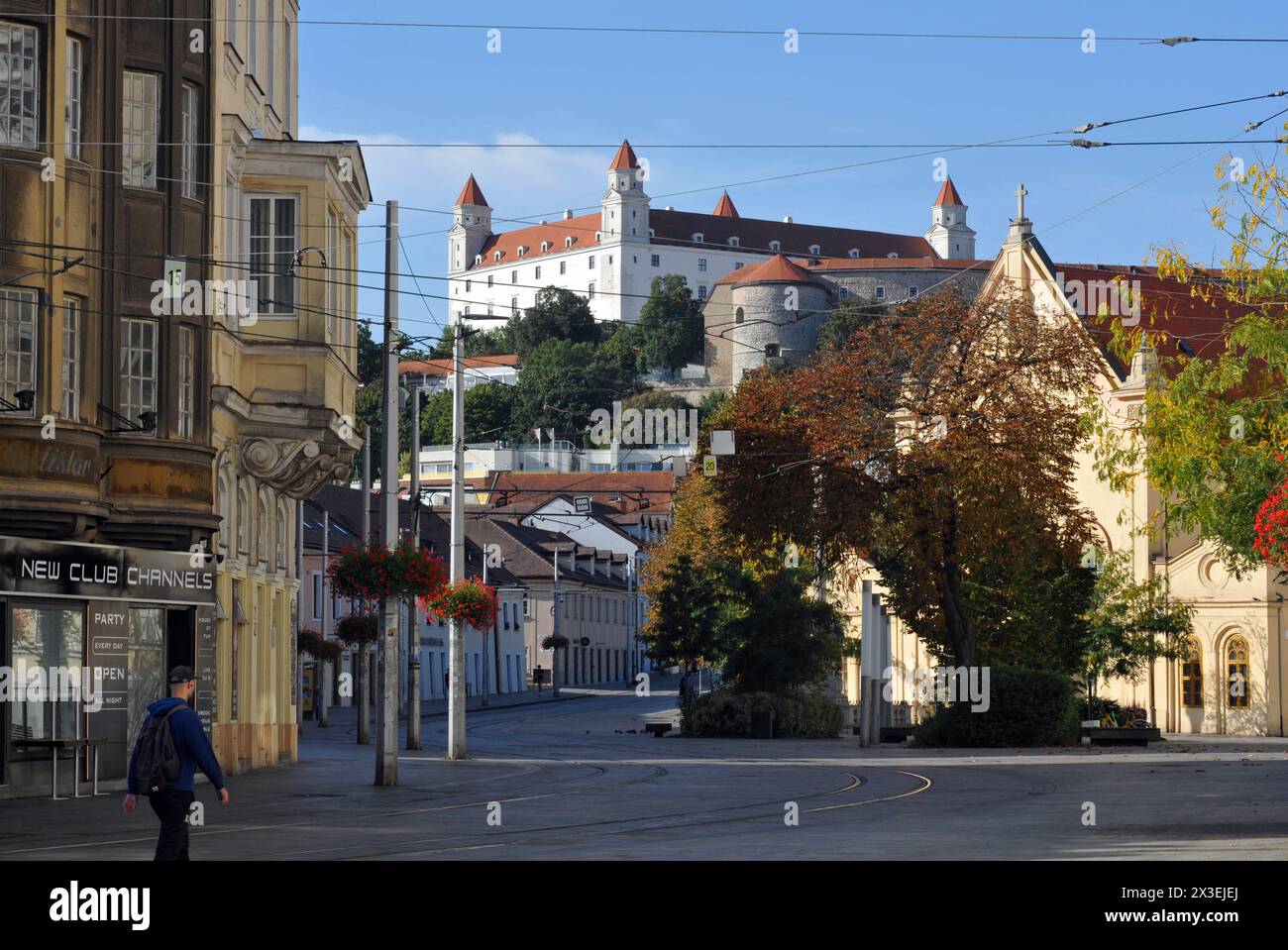 Landmark Bratislava Castle sits high above the streets of the Slovakian ...