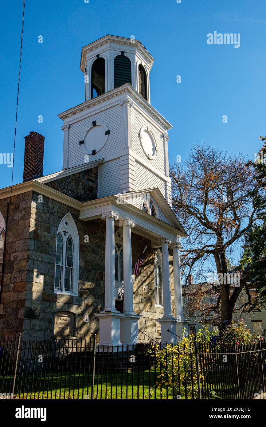 First Baptist Church of Bristol, High Street, Bristol, RI Stock Photo ...