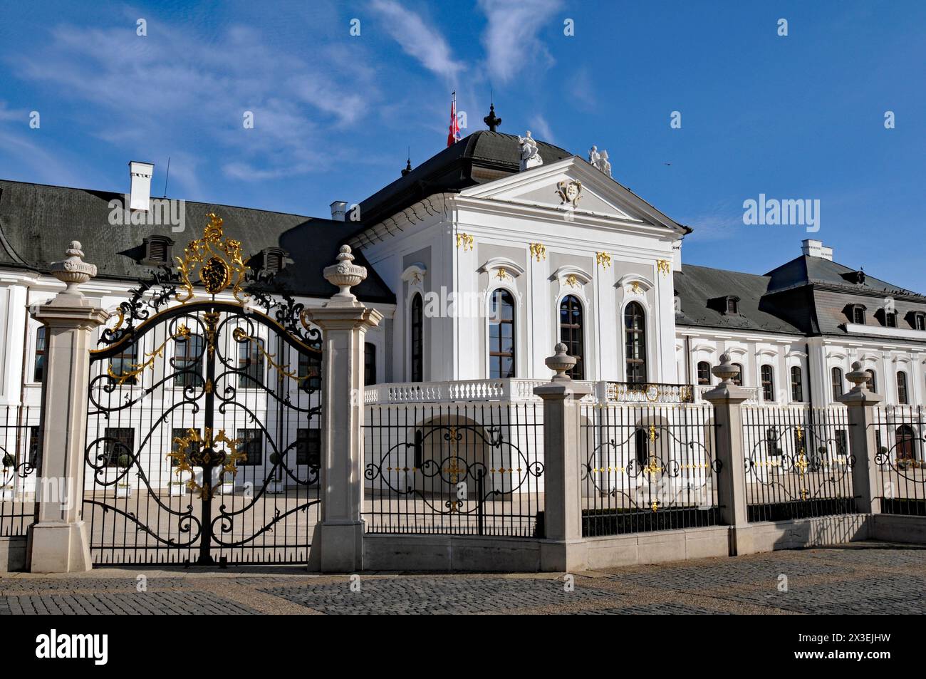 The historic Grassalkovich Palace at the Hodžovo námestie square in ...