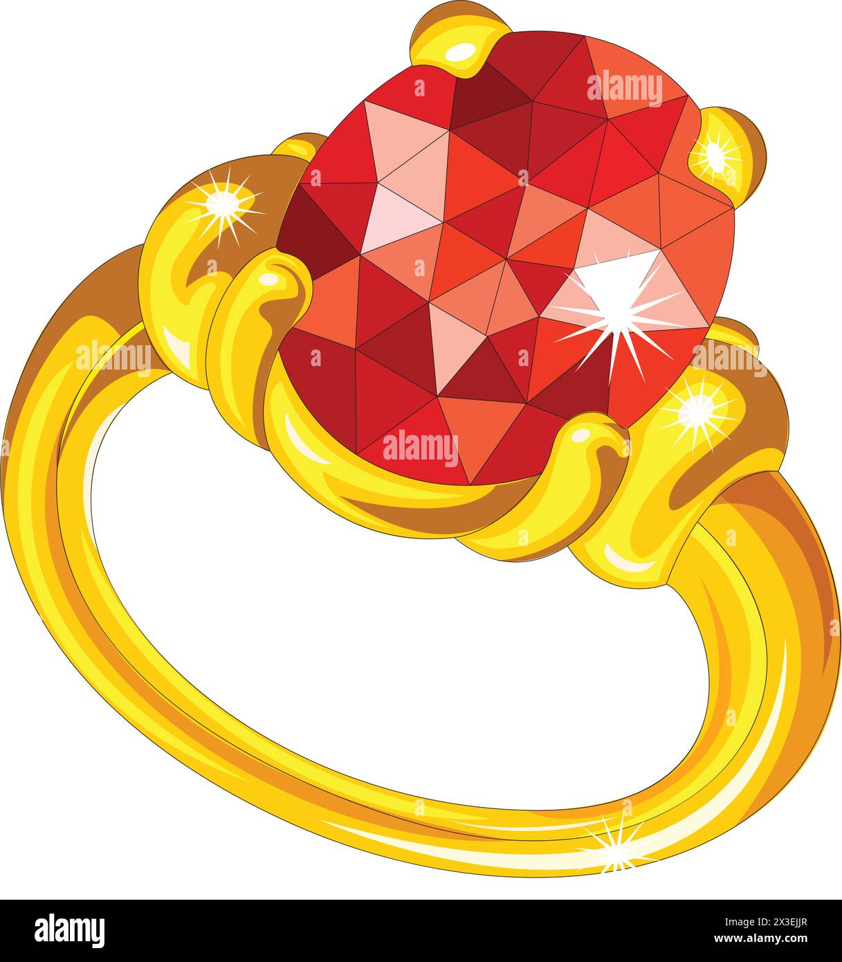A ruby in a ring vector illustration Stock Vector Image & Art - Alamy