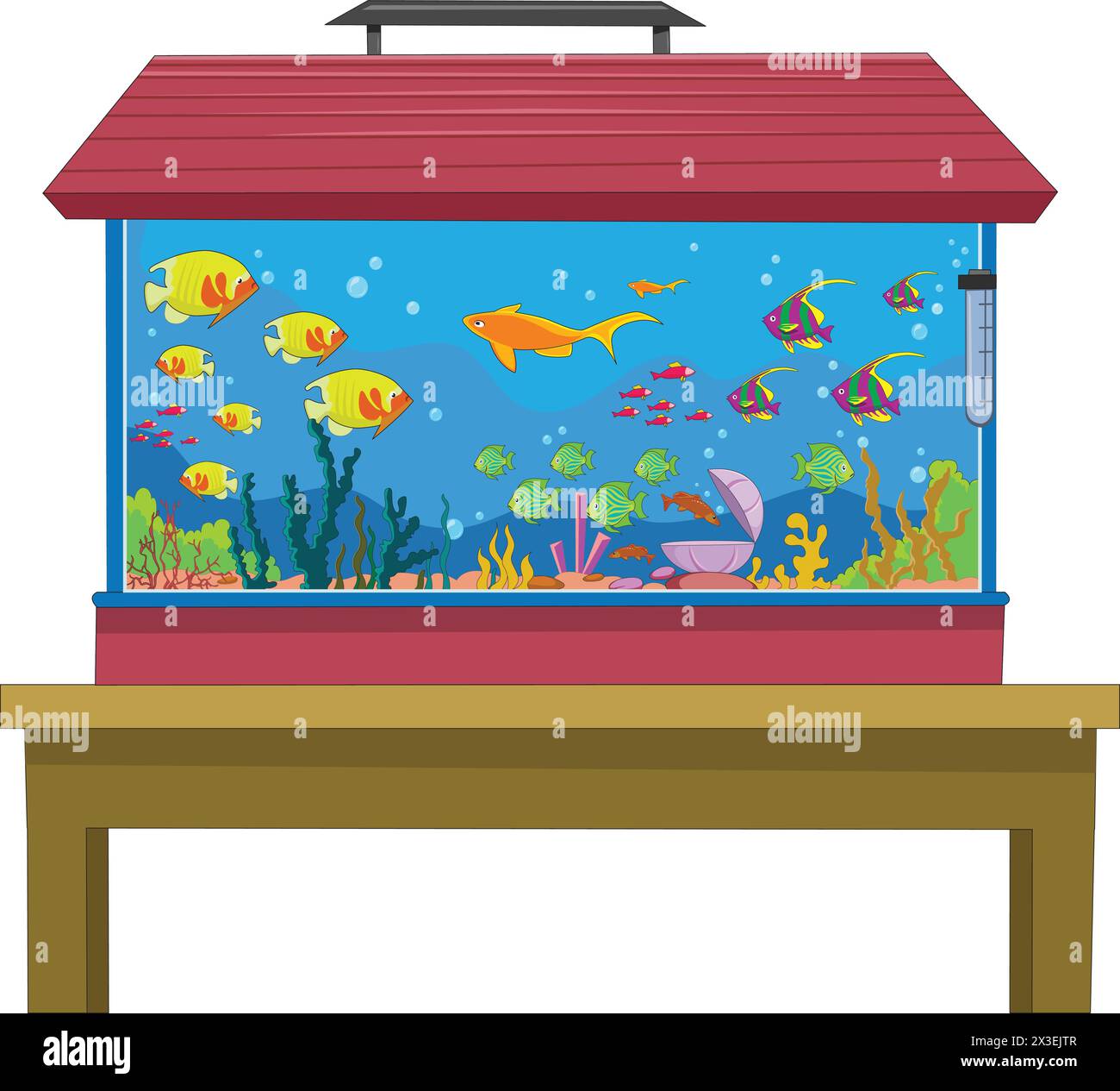 Aquarium on the Table Vector Illustration Stock Vector Image & Art - Alamy