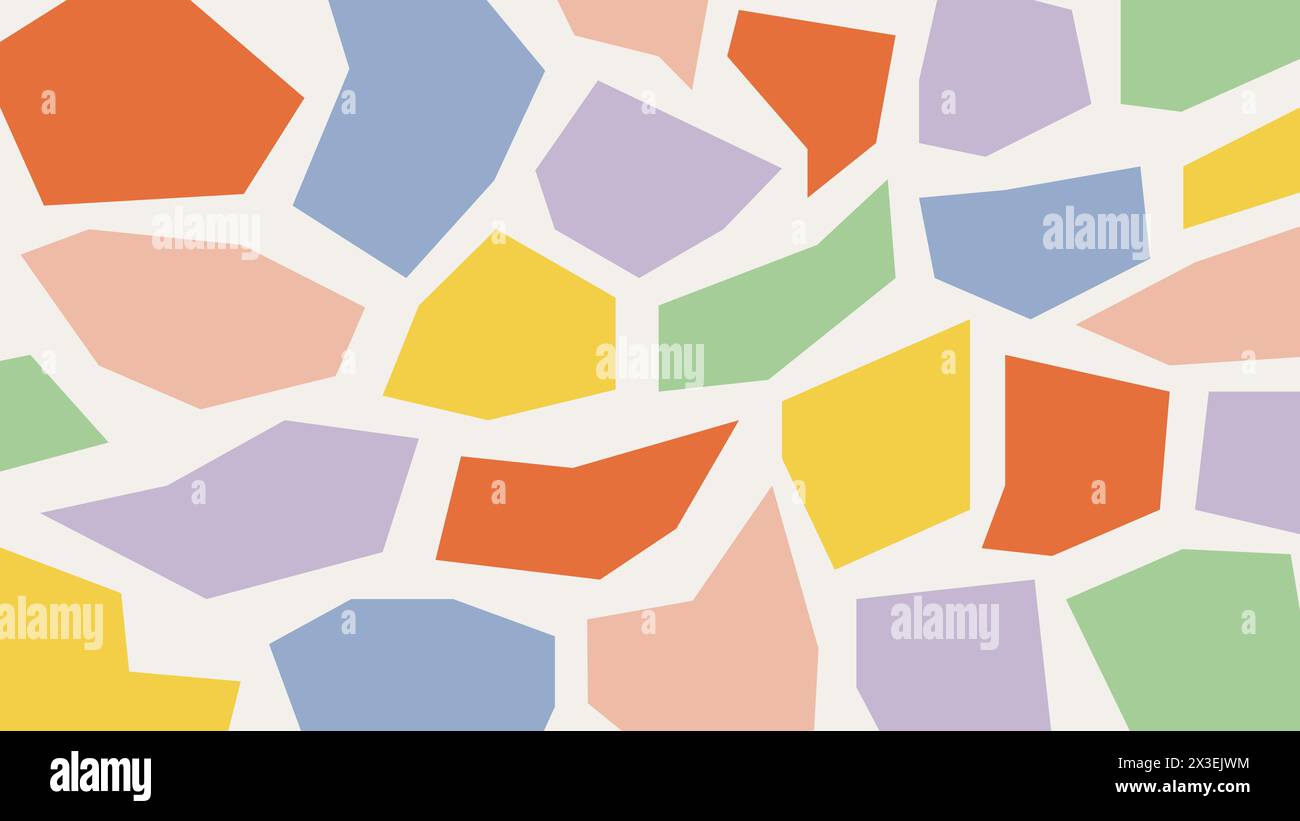 Fun abstract background with colorful hand drawn shapes. Cute geometric ...