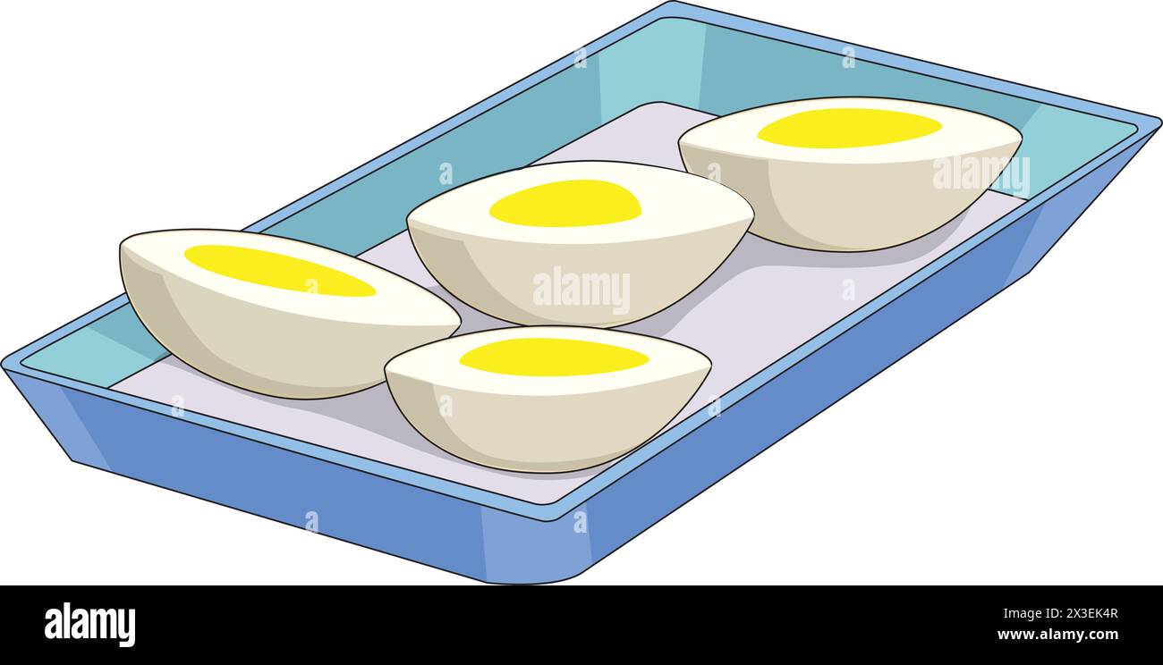 Boiled egg vector vectors Cut Out Stock Images & Pictures - Alamy