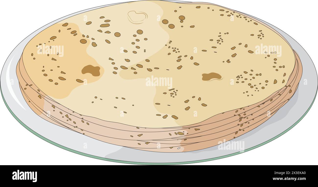 Chapatti vector illustration Stock Vector Image & Art - Alamy