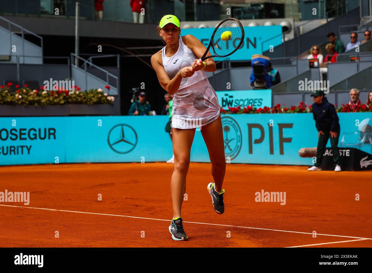 Spain - 26 Apr 2024 Magda Linette of Poland plays against Aryna Sabalenka of Belarus on Day Five ...