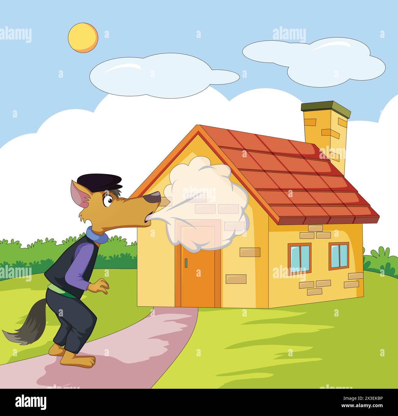 Clever fox sniffing vector illustration Stock Vector Image & Art - Alamy