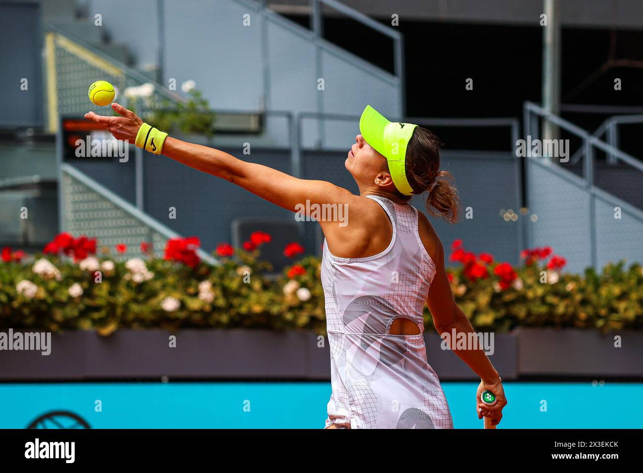 Spain - 26 Apr 2024 Magda Linette of Poland plays against Aryna Sabalenka of Belarus on Day Five ...
