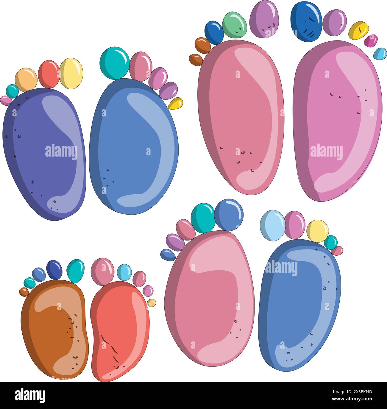 Feet impressions vector hi-res stock photography and images - Alamy