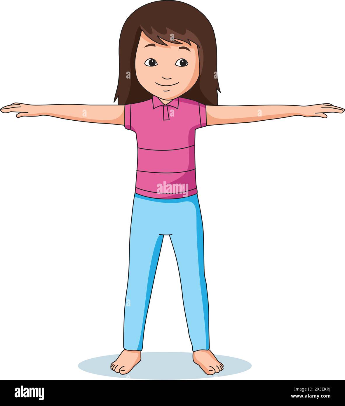 Girl with both wide open vector illustration Stock Vector Image & Art ...