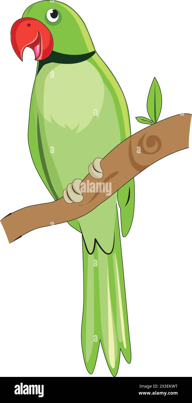Red parrot sitting Stock Vector Images - Alamy