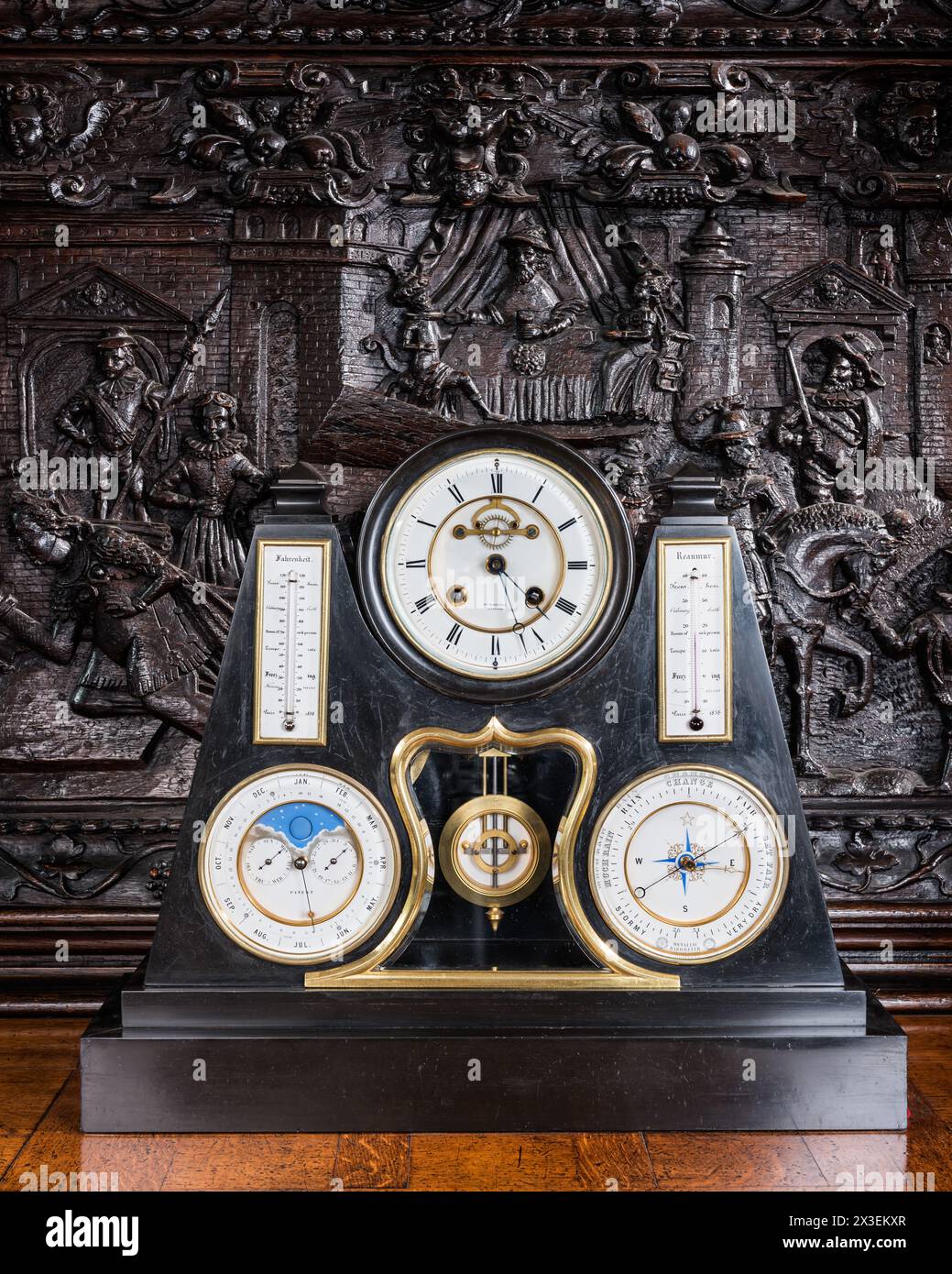 Old barometer at Speke Hall, Grade I listed National Trust Tudor manor ...