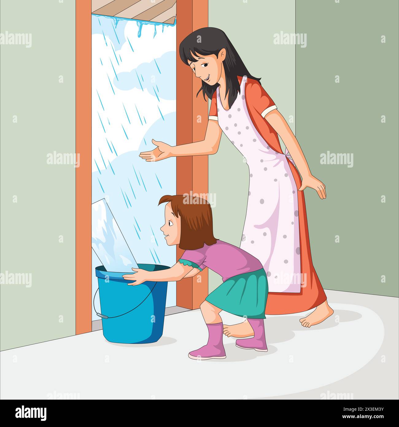 Parent support girl child Stock Vector Images - Alamy