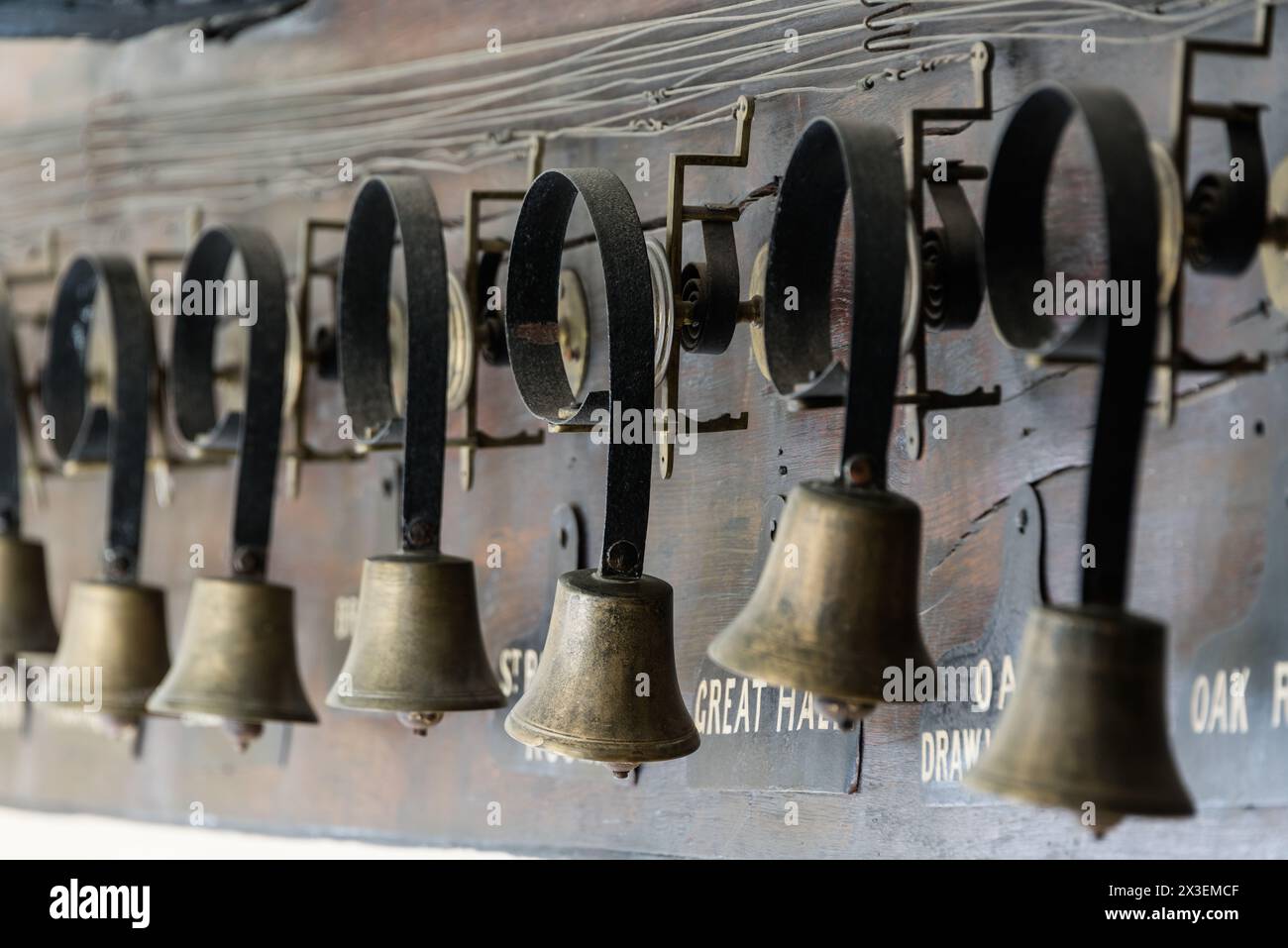 Servant bells at Speke Hall, Grade I listed National Trust Tudor manor ...